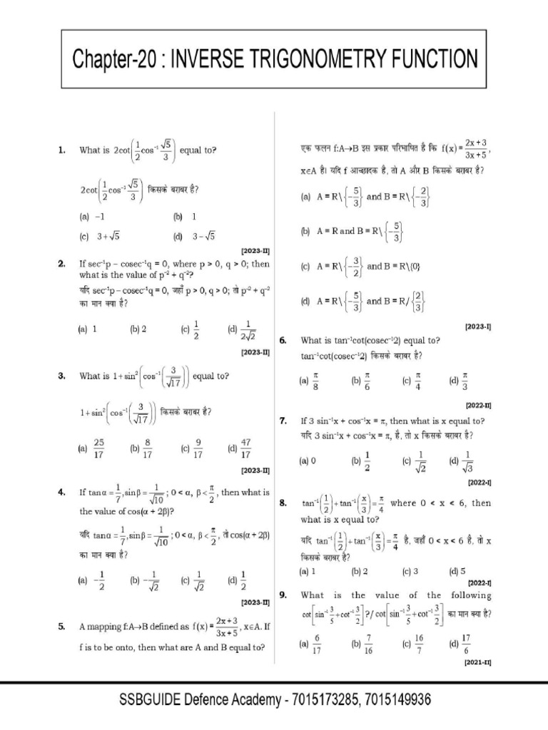 Inverse Trigonometry Function_2edef74e 9813 4aea 8447 6da7b79a28d7 | PDF