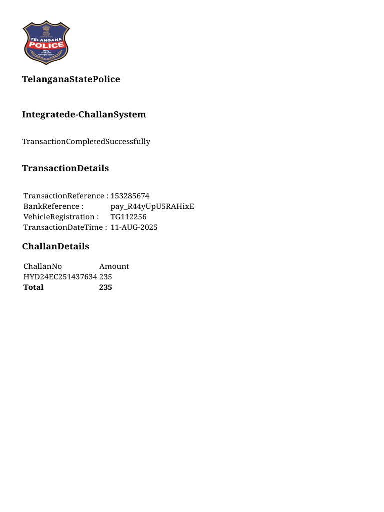 Challan Receipt | PDF