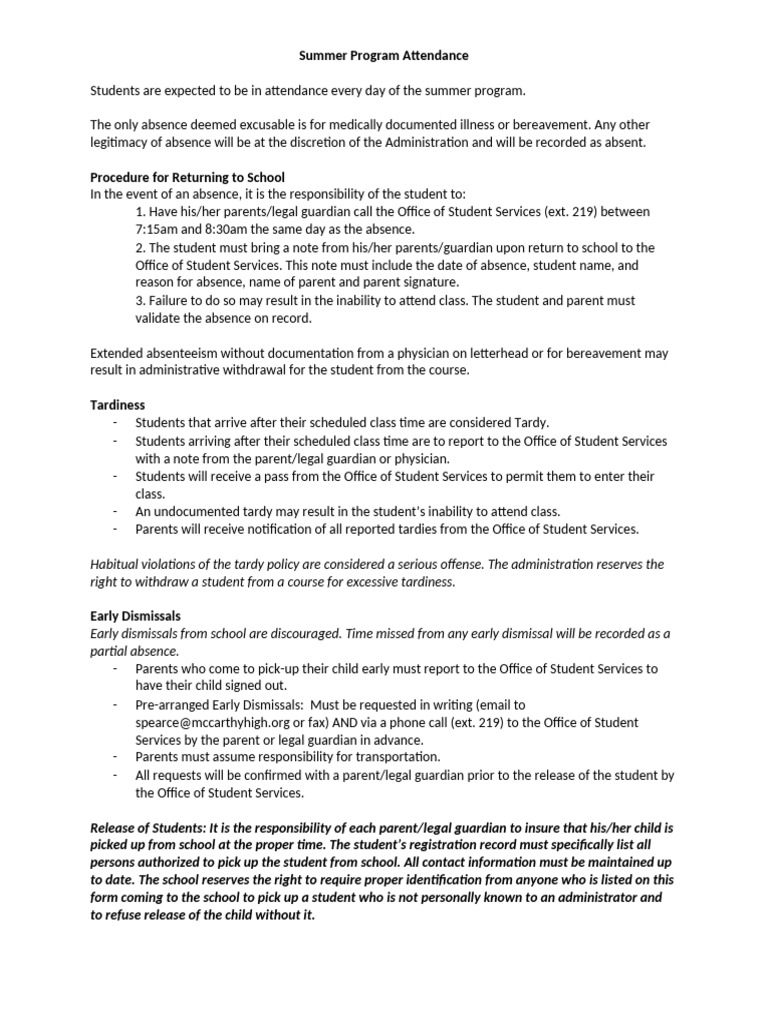 2022 Summer School - Attendance and Dress Code | PDF | Fashion ...