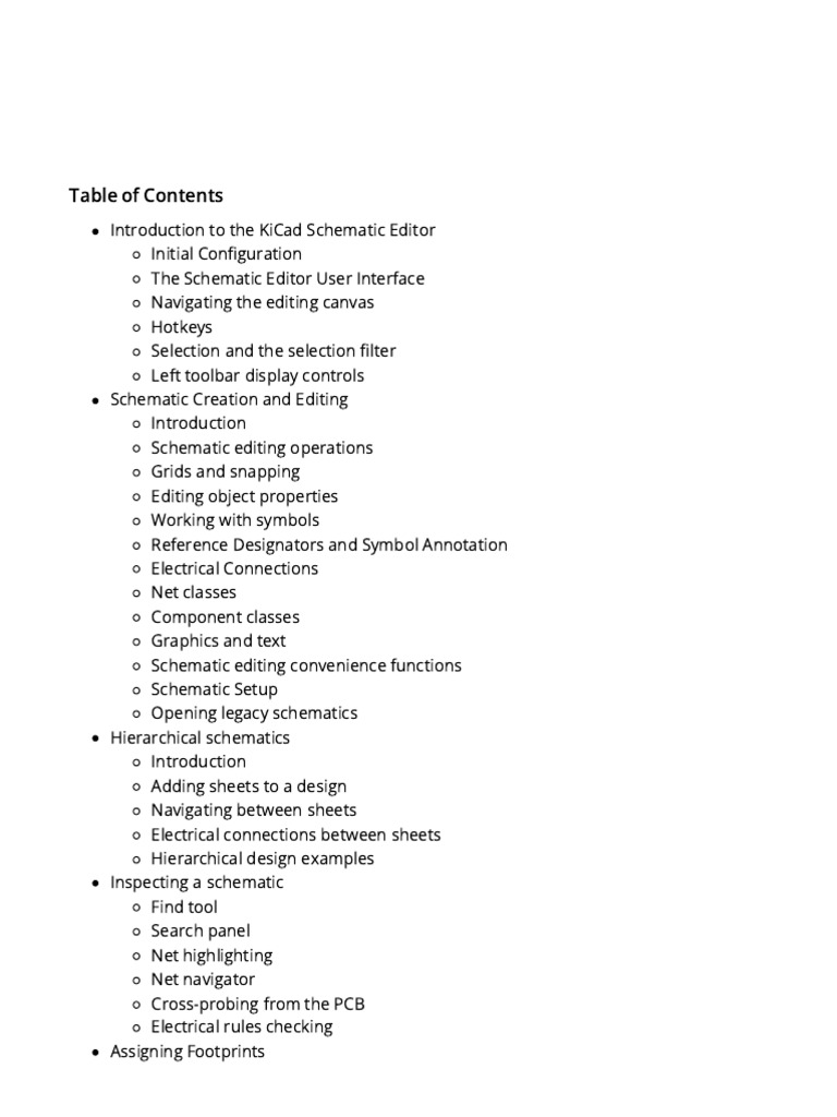 Schematic Editor _ 9.0 _ English _ Documentation _ KiCad | PDF | Keyboard Shortcut | Computing