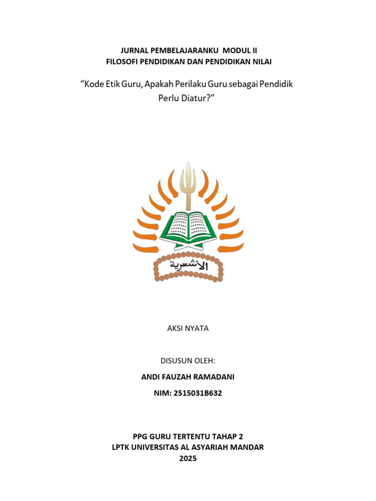 Andi Fauzah Ramadani - 2515031B632 - Kode Etik Guru | PDF