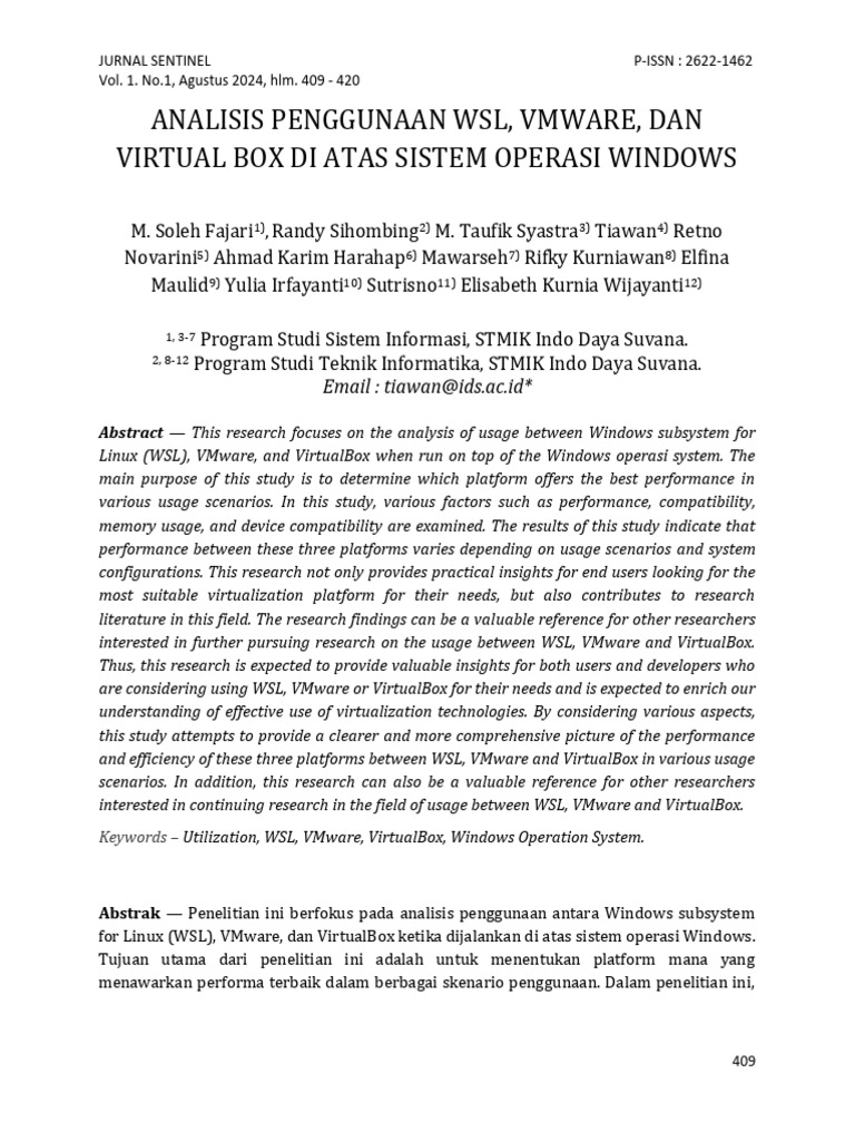 Perbandingan WSL, VMware, dan VirtualBox | PDF