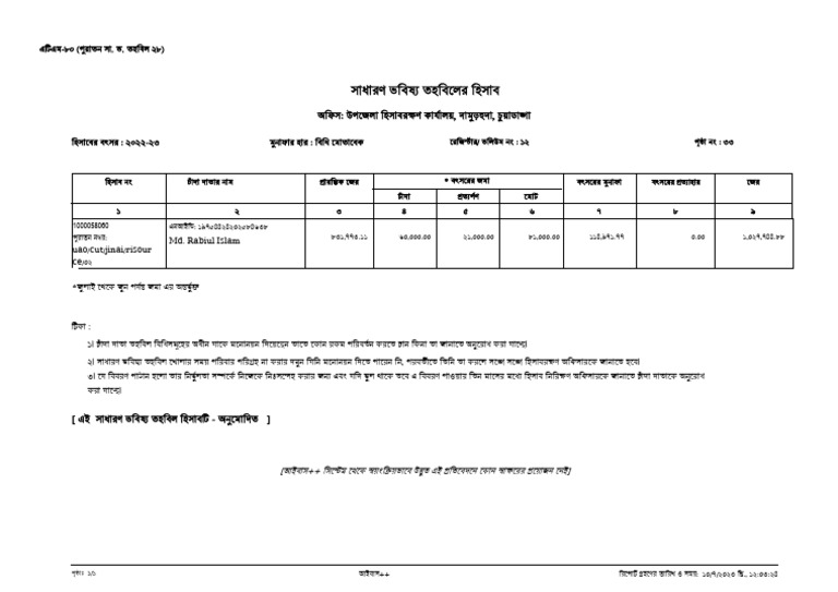 Rabi GPF Slip | PDF