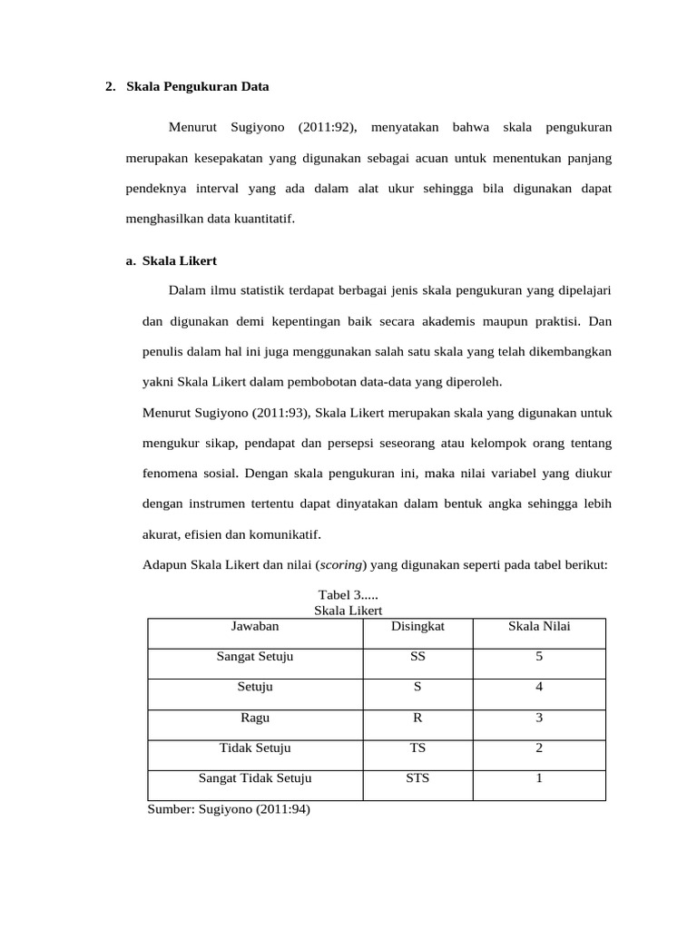 Skala Pengukuran Data: Likert & Interval | PDF
