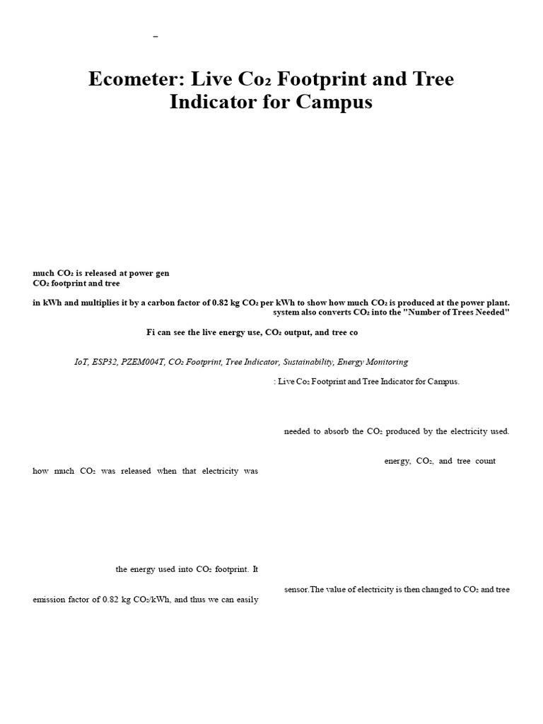 Ecometer: Live Co2 Footprint and Tree Indicator for Campus | PDF ...