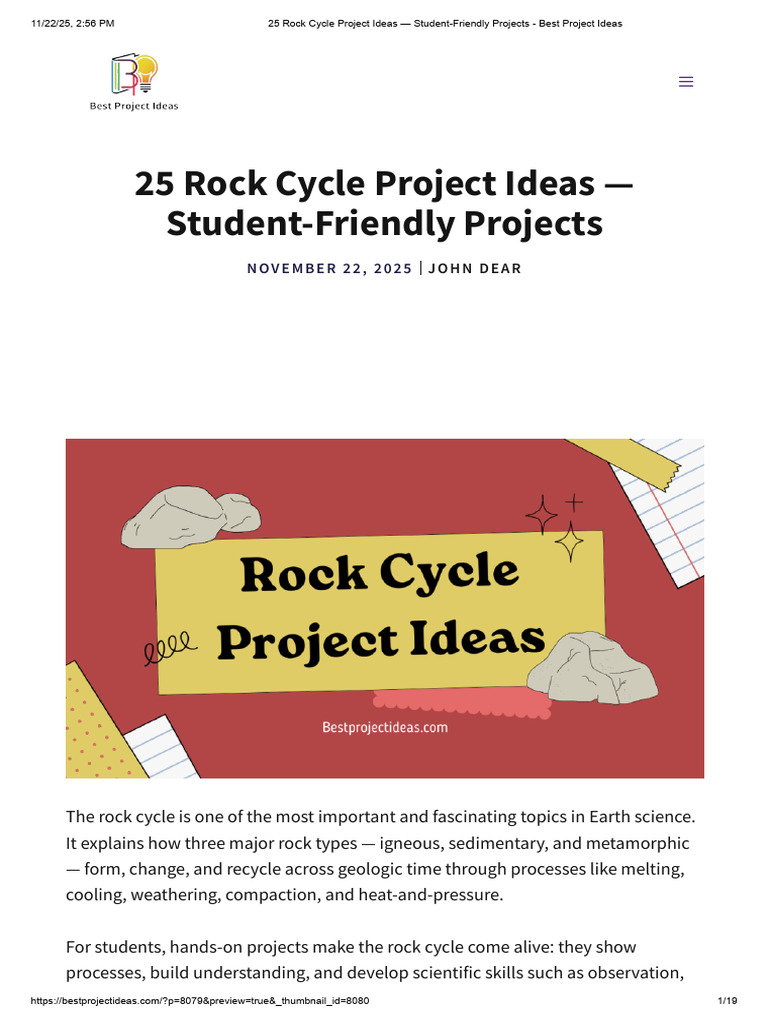 25 Engaging Rock Cycle Projects | PDF | Rock (Geology) | Sedimentary Rock
