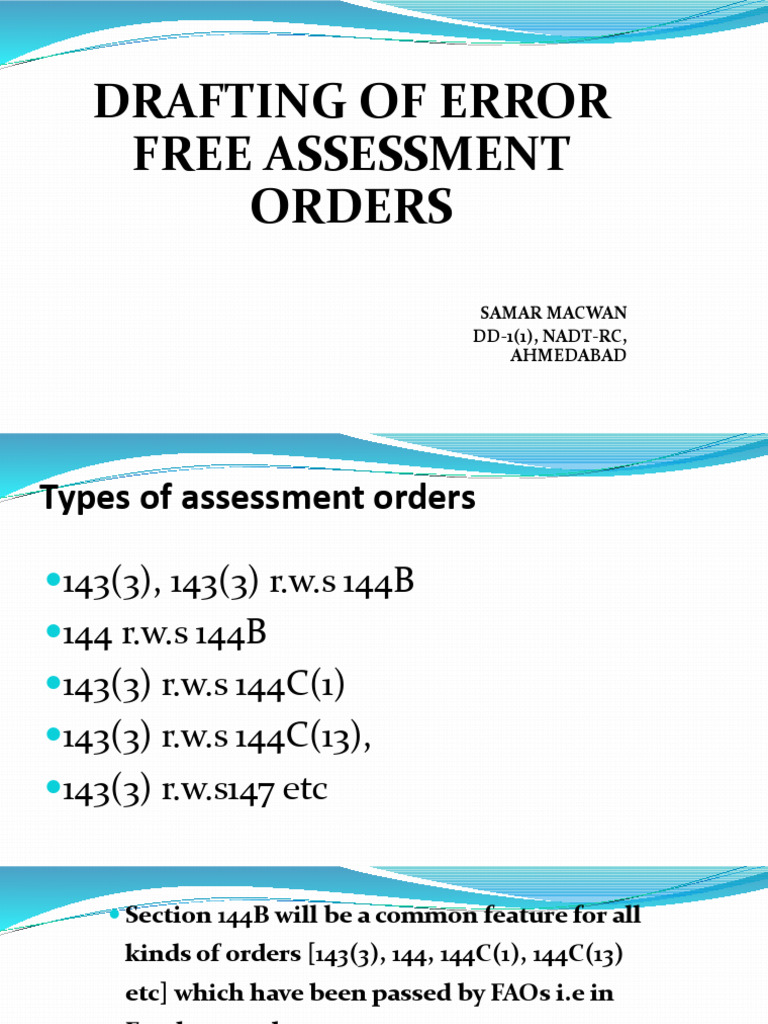 Drafting an Error Free Assessment Orders638701190841011941 | PDF | Expense