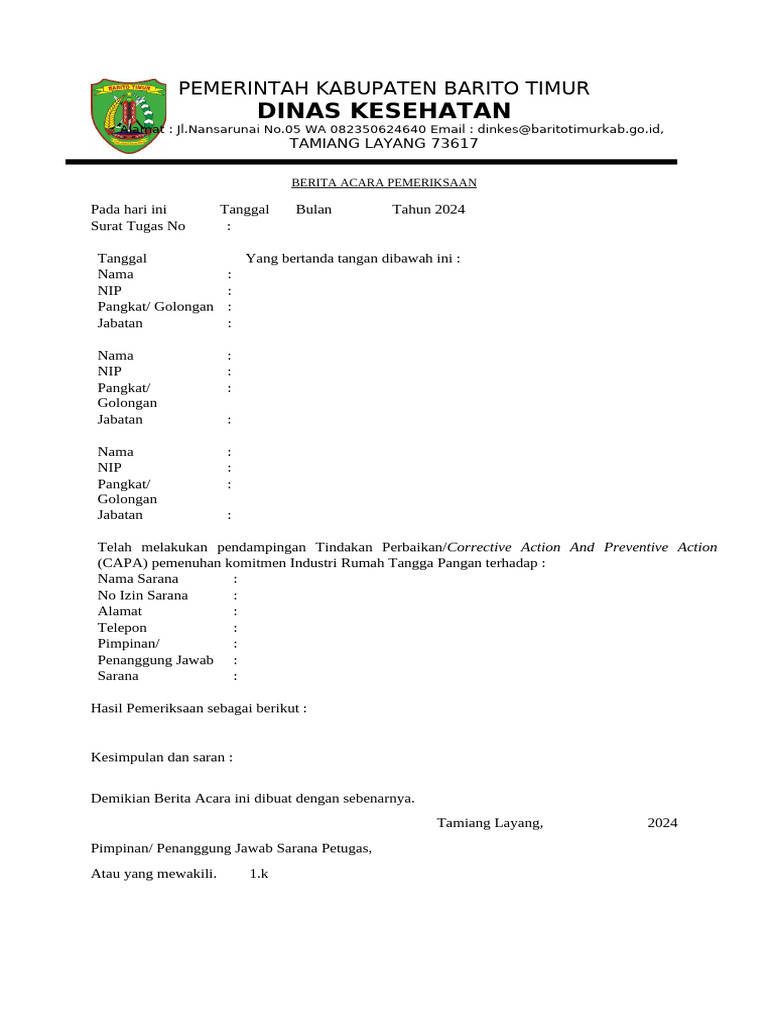 Bap Form Irtp Capa | PDF