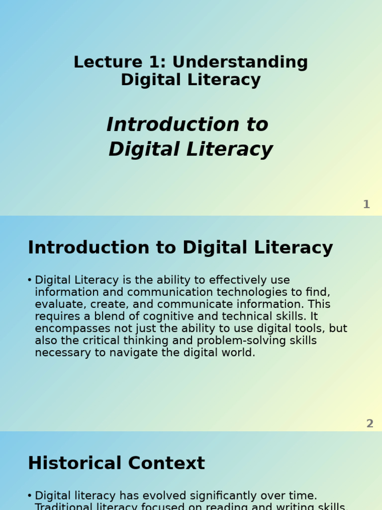 Digital Literacy 01 | PDF | Literacy | Computer Security