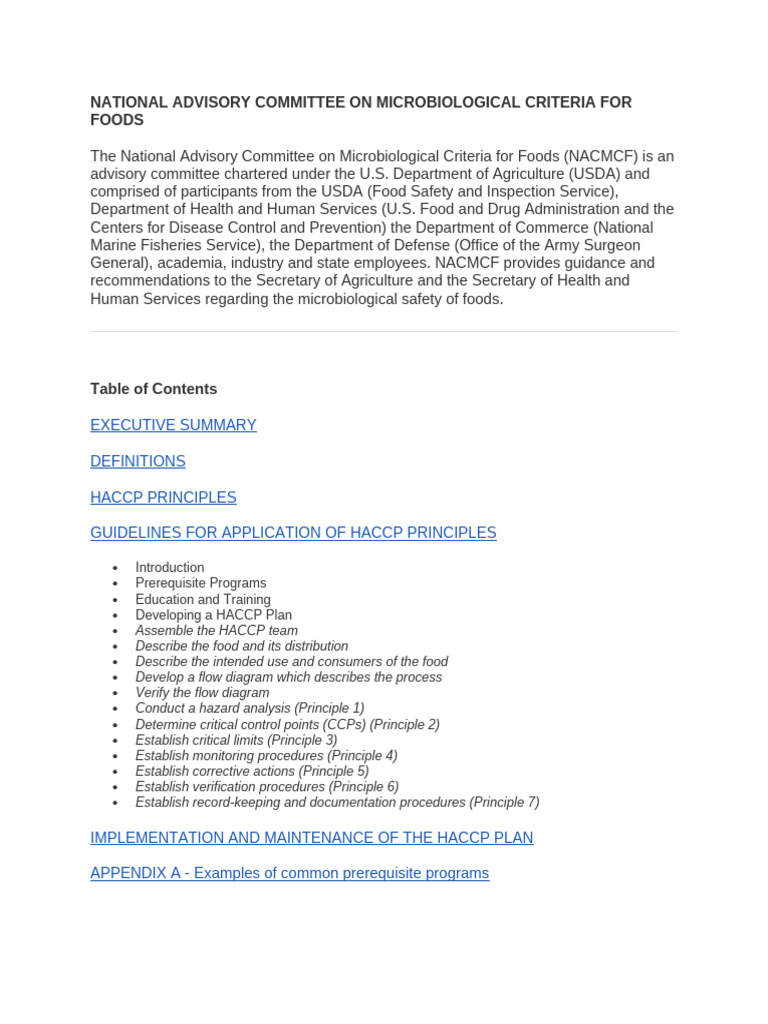 HACCP Guidelines for Food Safety | PDF | Food Safety | Safety