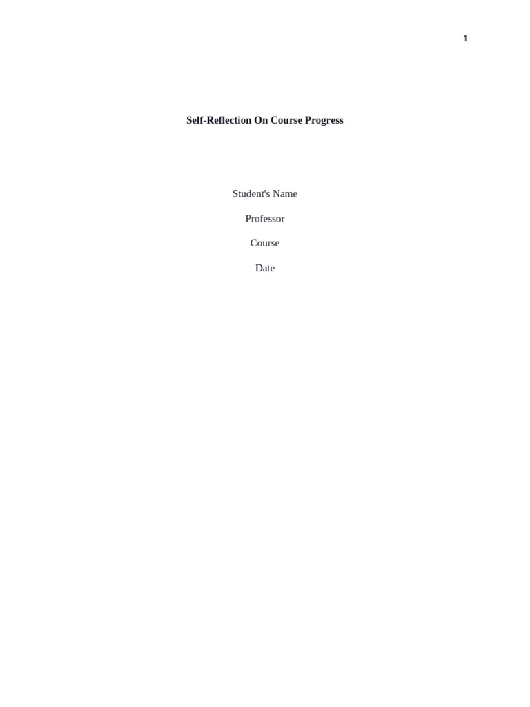 Course Progress Self-Reflection Essay | PDF | Writing | Vocabulary