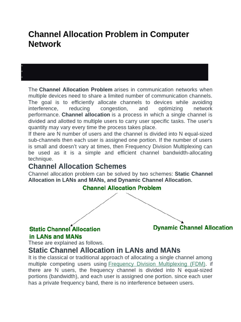 Channel Allocation Problem in Computer Network | PDF | Computer Network ...