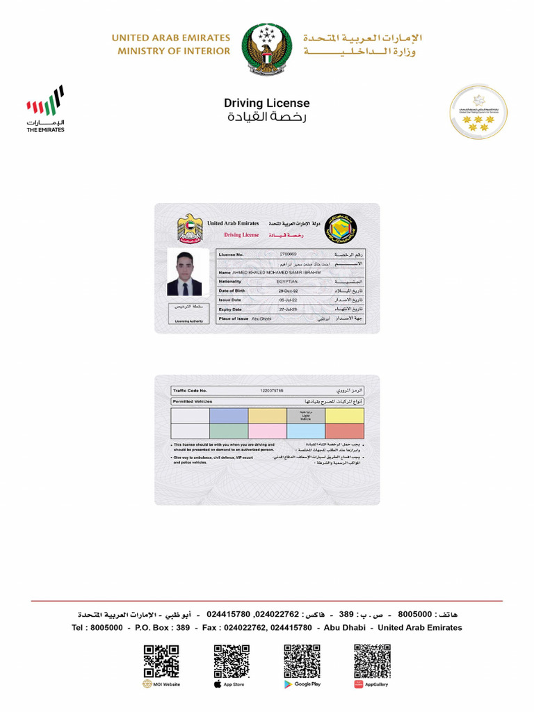 MOI Driving License Card | PDF