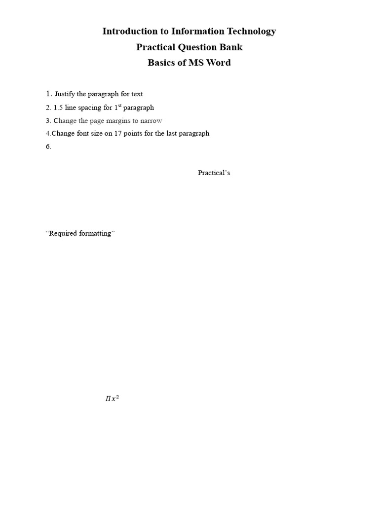 BBA Practical QB for MS Word Basics 6-7-24 (6) | PDF