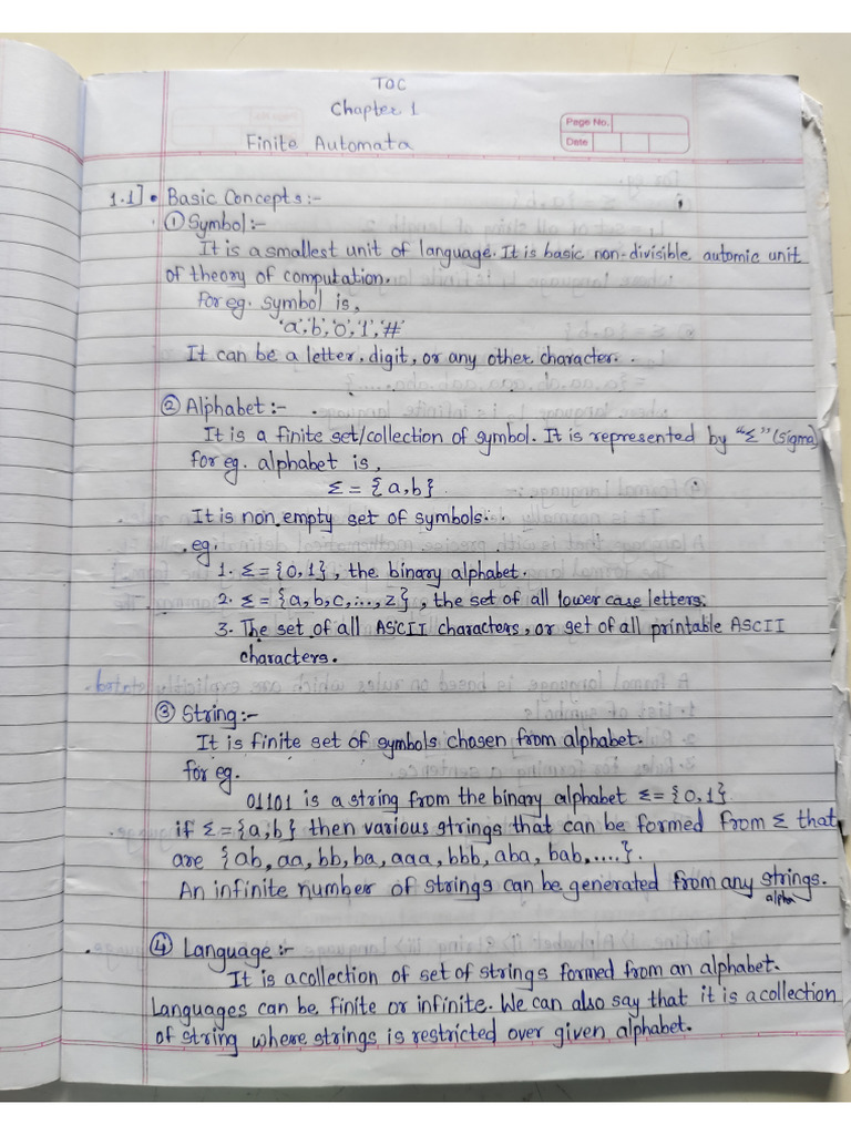 TOC Unit 1 Notes | PDF