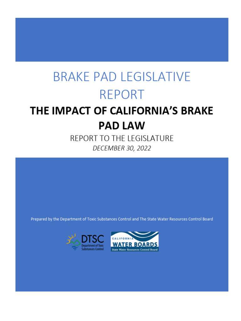 Brake Pad Legislative Report Accessible | PDF | Surface Runoff | Stormwater