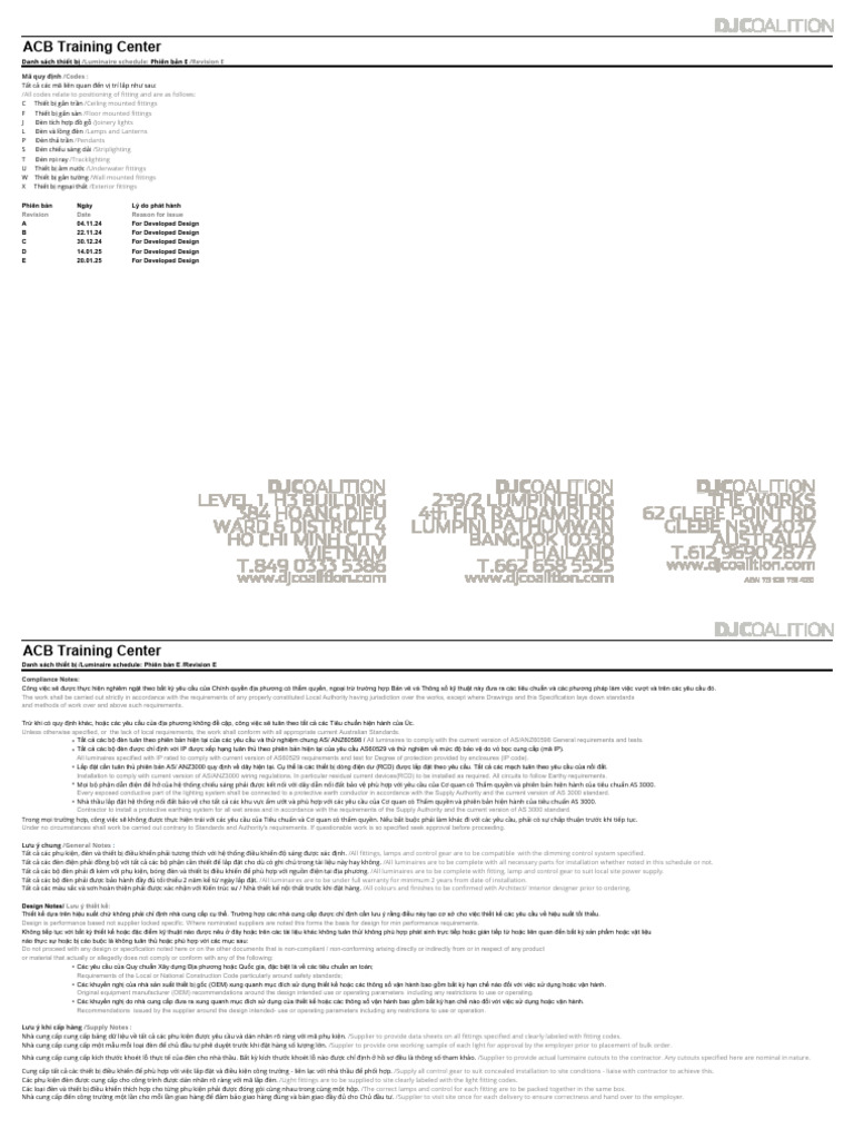 DJC Acb Spec Luminaire Schedule e | PDF