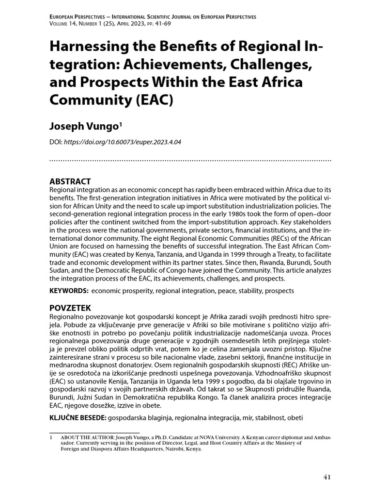 EAC Regional Integration: Benefits & Challenges | PDF | Economies
