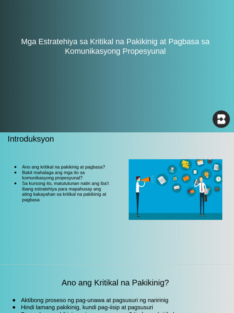 Mga Estratehiya Sa Kritikal Na Pakikinig at Pagbasa Sa Komunikasyong ...