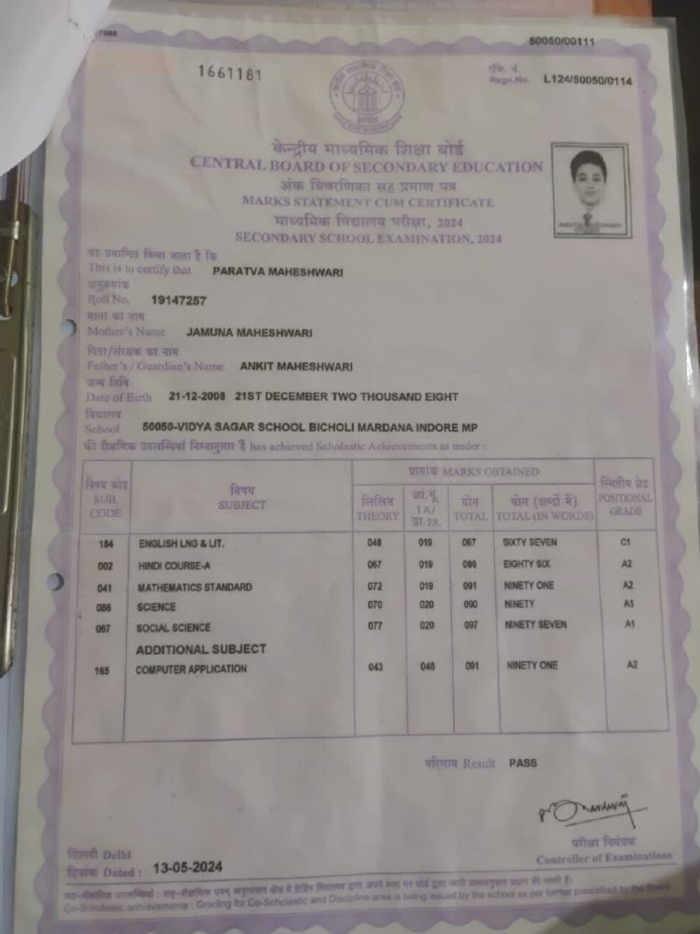 10th marksheet -1 | PDF