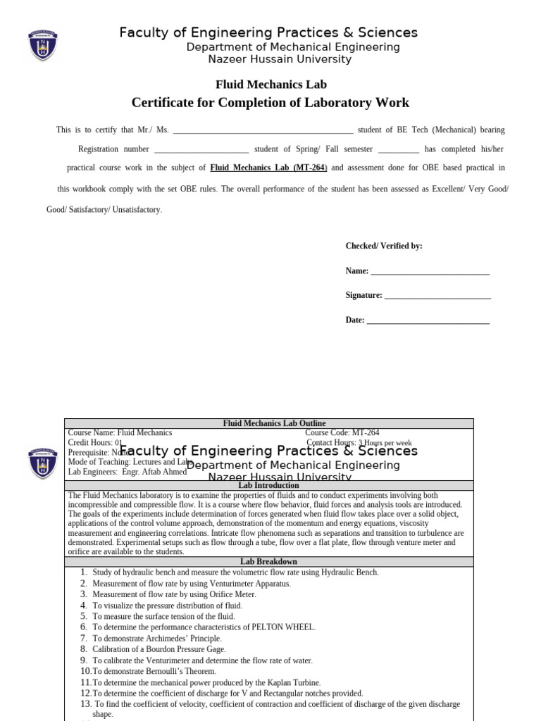 Fluid Mechanics Lab | PDF | Flow Measurement | Fluid Dynamics