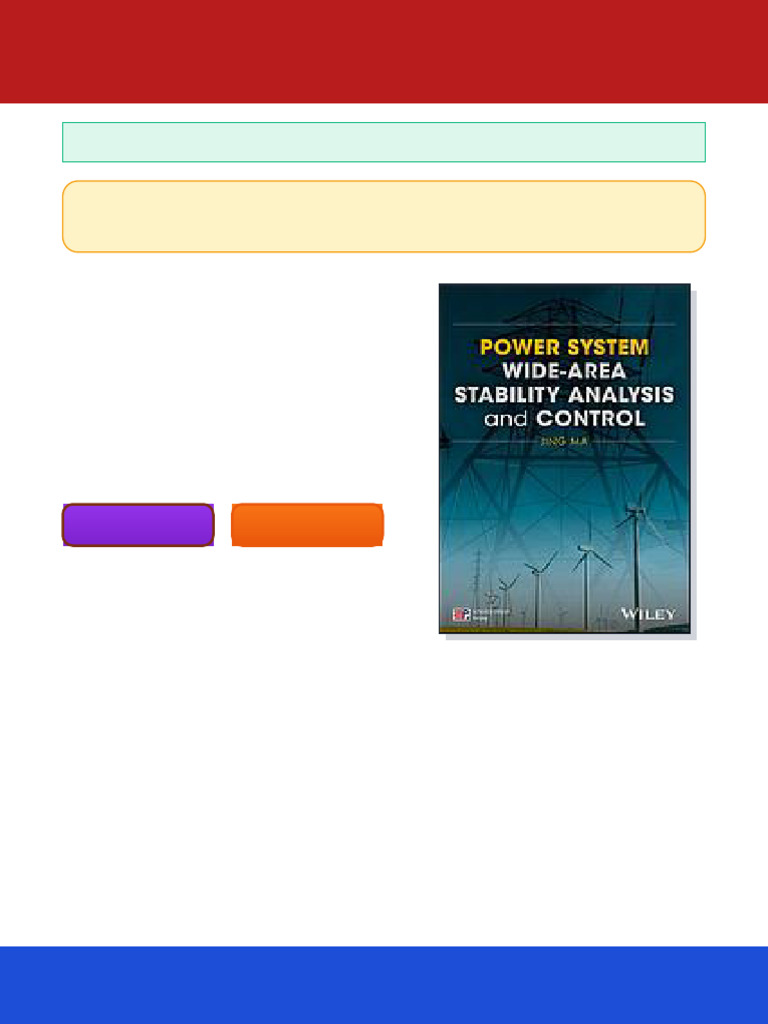 Power System Wide area Stability Analysis and Control 1st Edition Ma ...