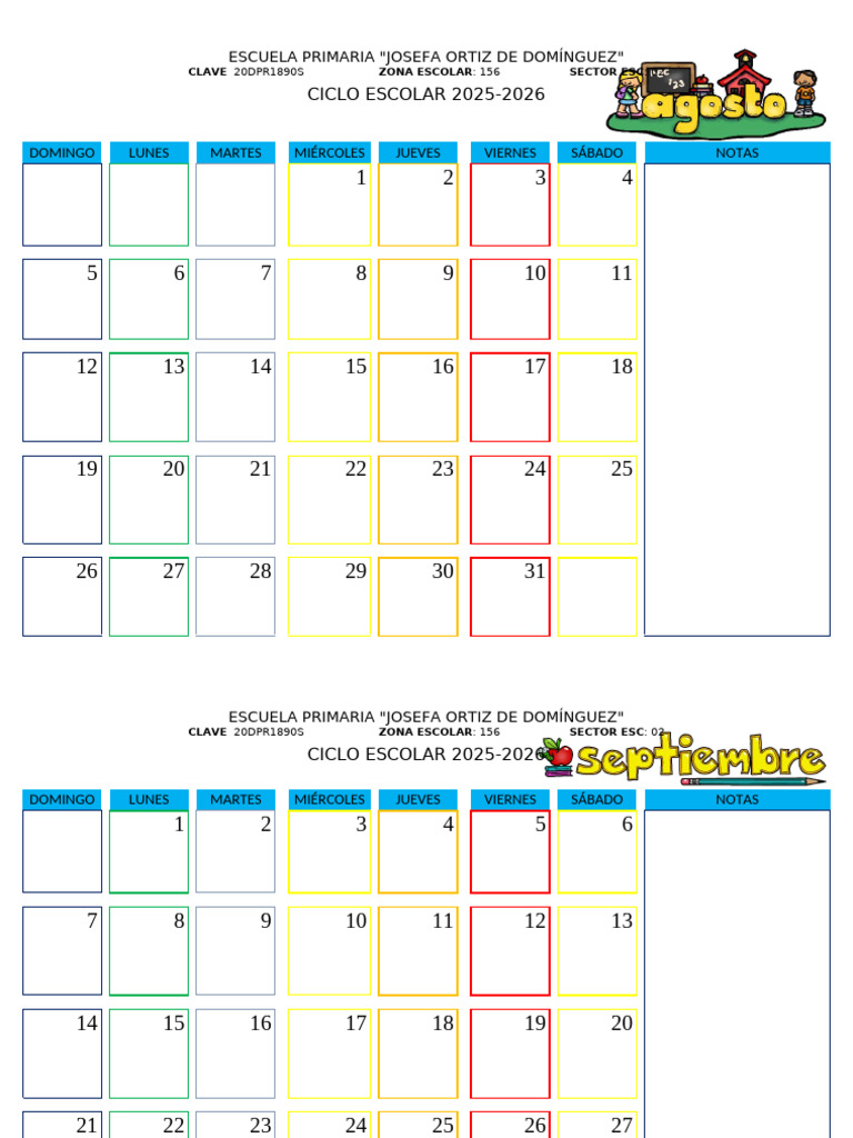 Calendario Escolar 2025-2026 | PDF