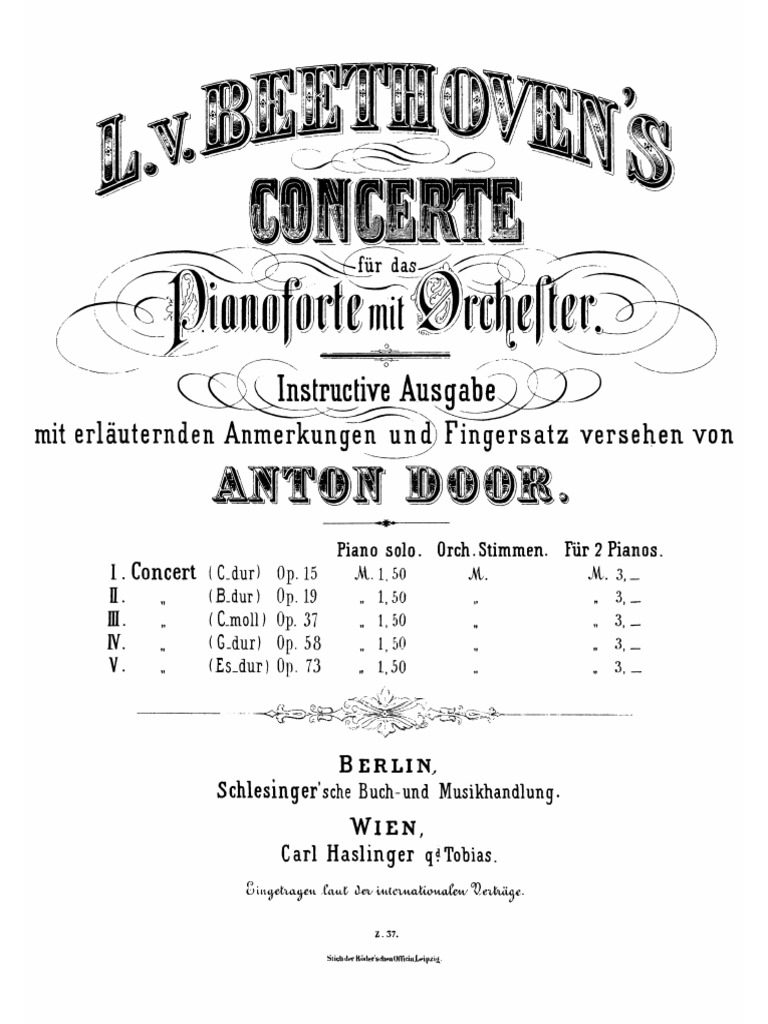 Complete Part - Piano Concerto No.3, Op.37 (Beethoven, Ludwig Van) | PDF