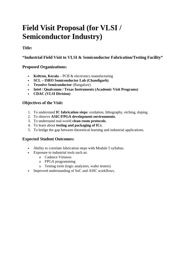Field Visit Proposal | PDF