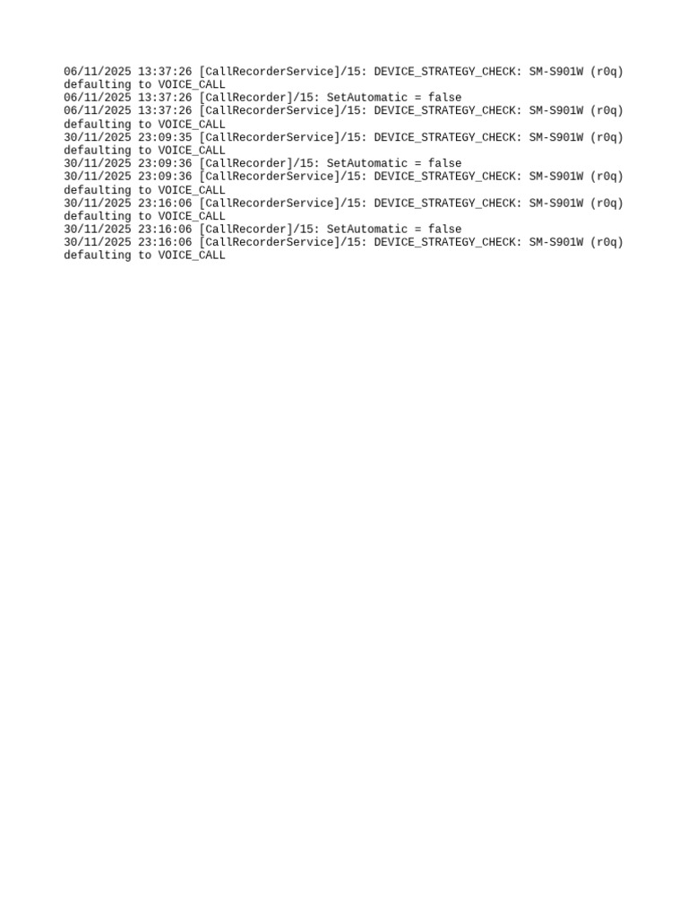 Call Recorder Device Strategy Log | PDF