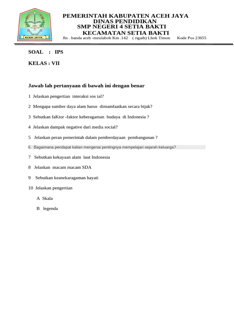 SOAL KELAS 8 | PDF