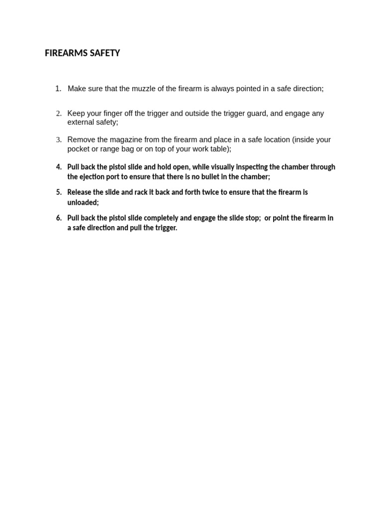Essential Firearms Safety Guidelines | PDF