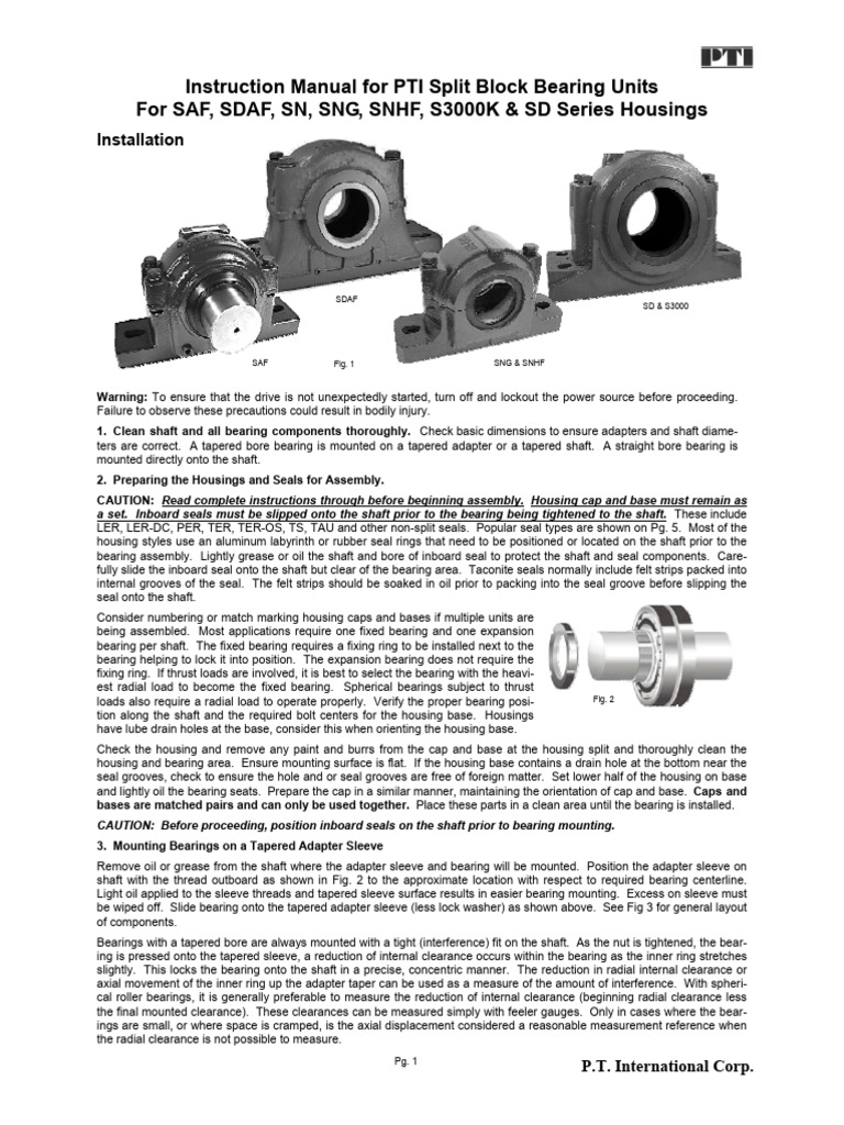 Split Block Instruction Manual 3-2010 HARUY9d | PDF | Bearing ...