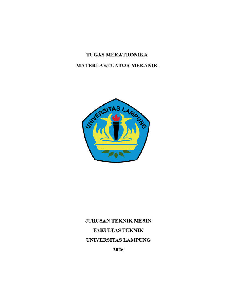 Aktuator Mekanik: Jenis dan Fungsi | PDF