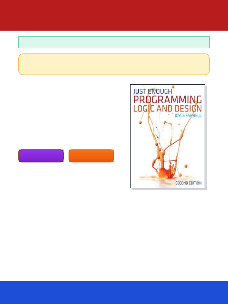Just Enough Programming Logic and Design 2nd Edition Joyce Farrell ...