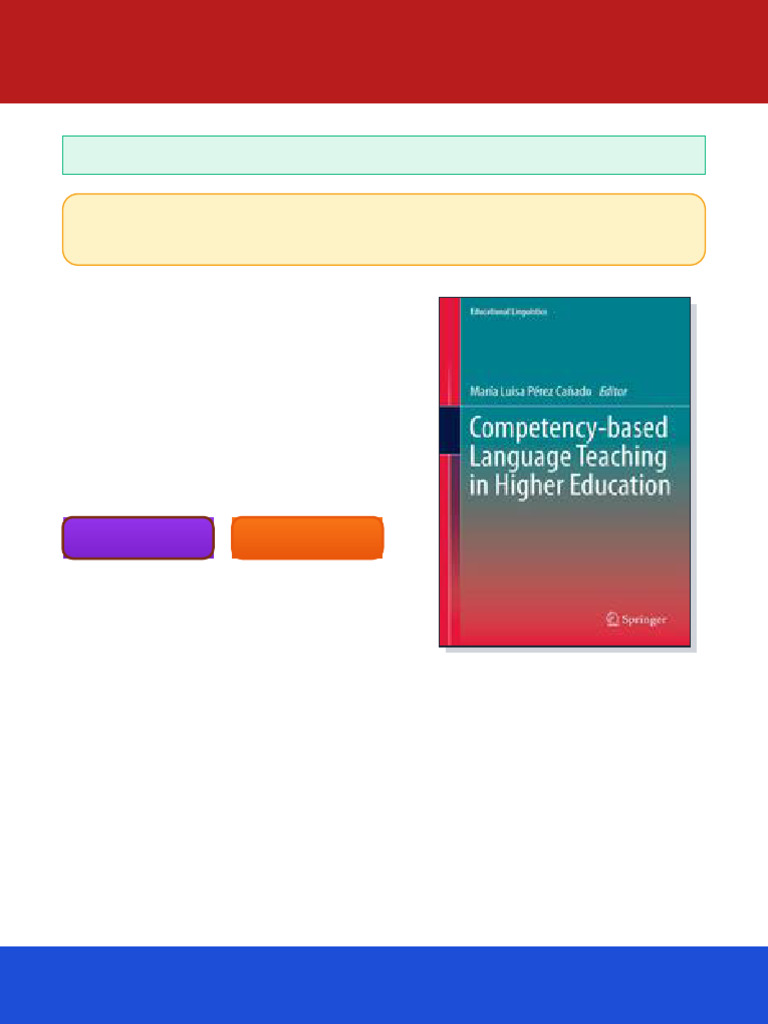 Competency Based Language Teaching in Higher Education 1st Edition ...