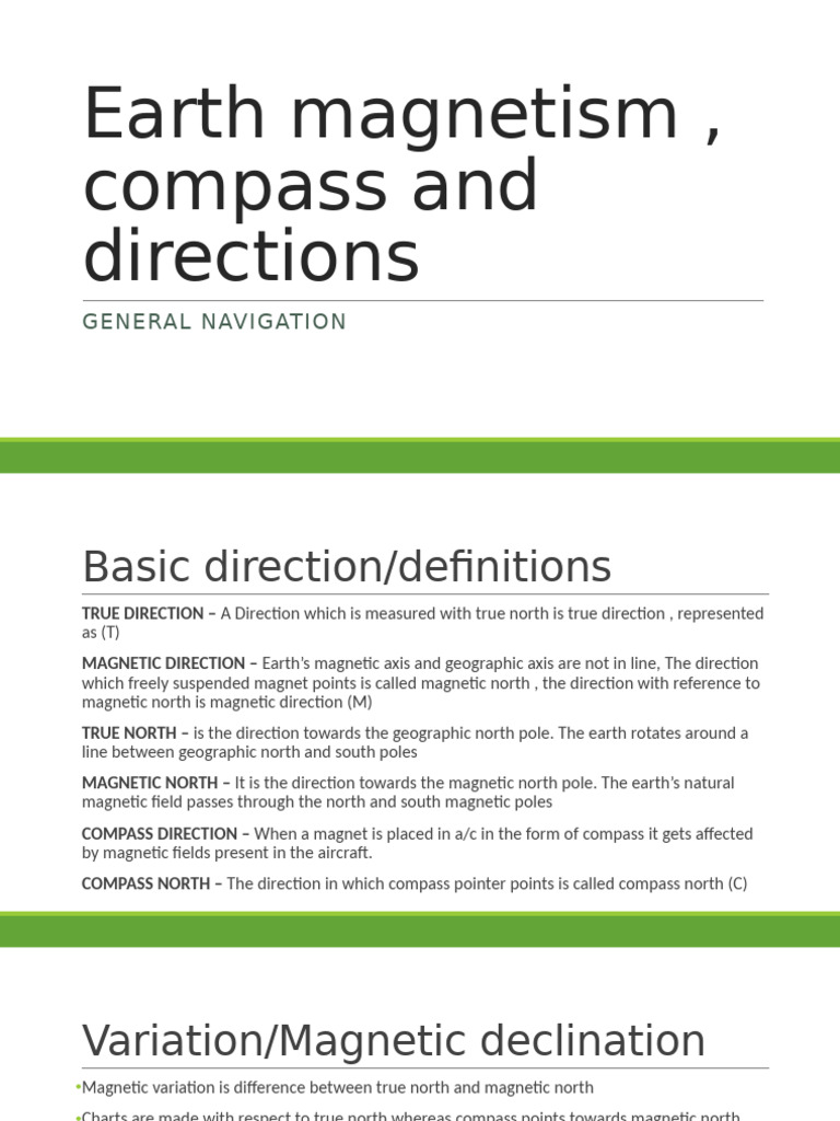 Earth Magnetism, Compass and Directions | PDF | Compass | Magnetism