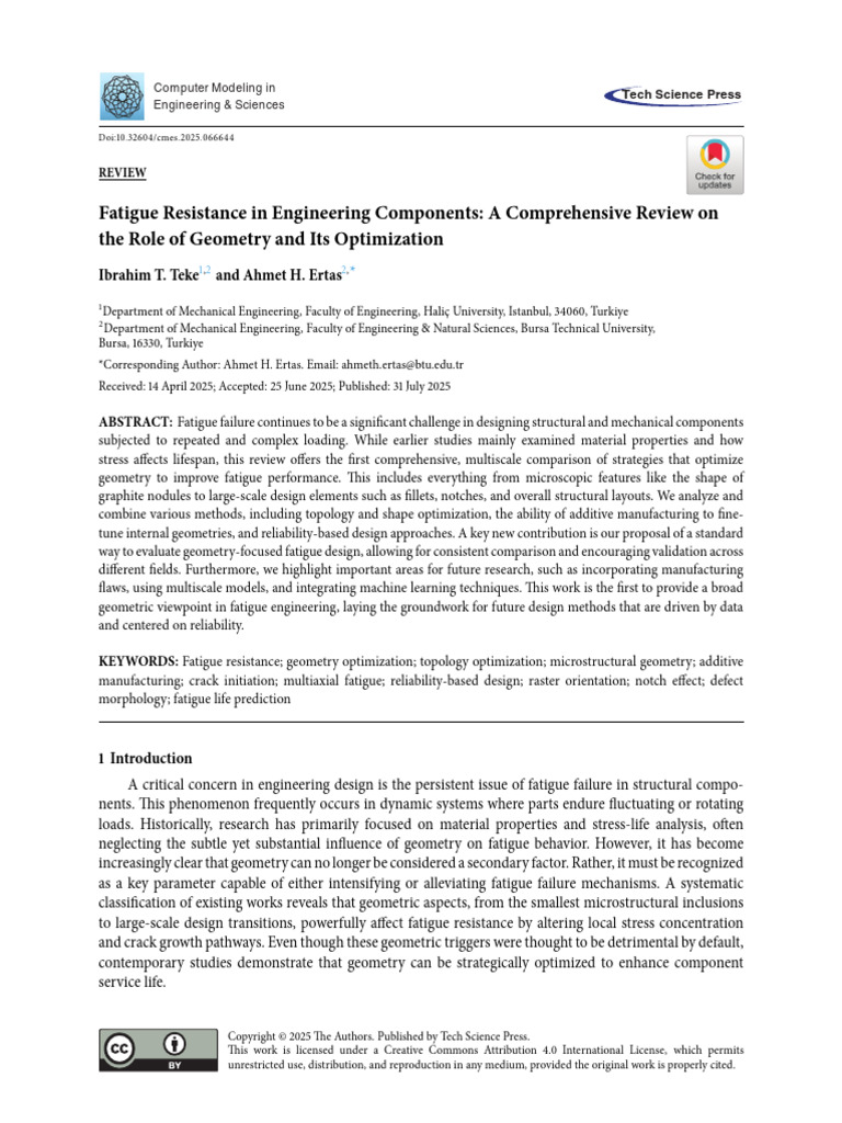 Fatigue Resistance in Engineering Components - A Comprehensive Review ...