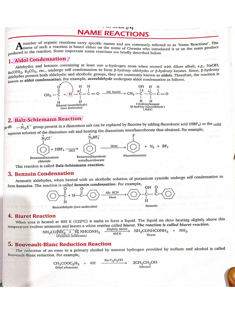Name Reactions and Conversions | PDF