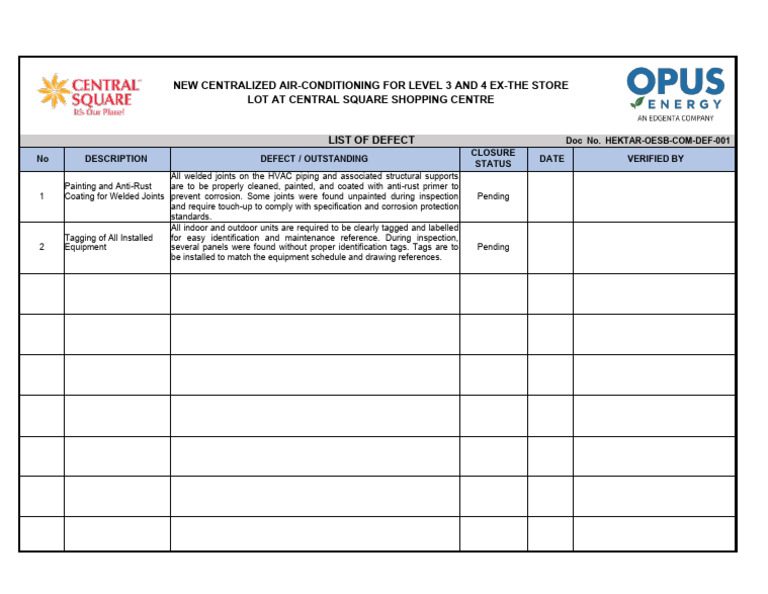Defect List | PDF