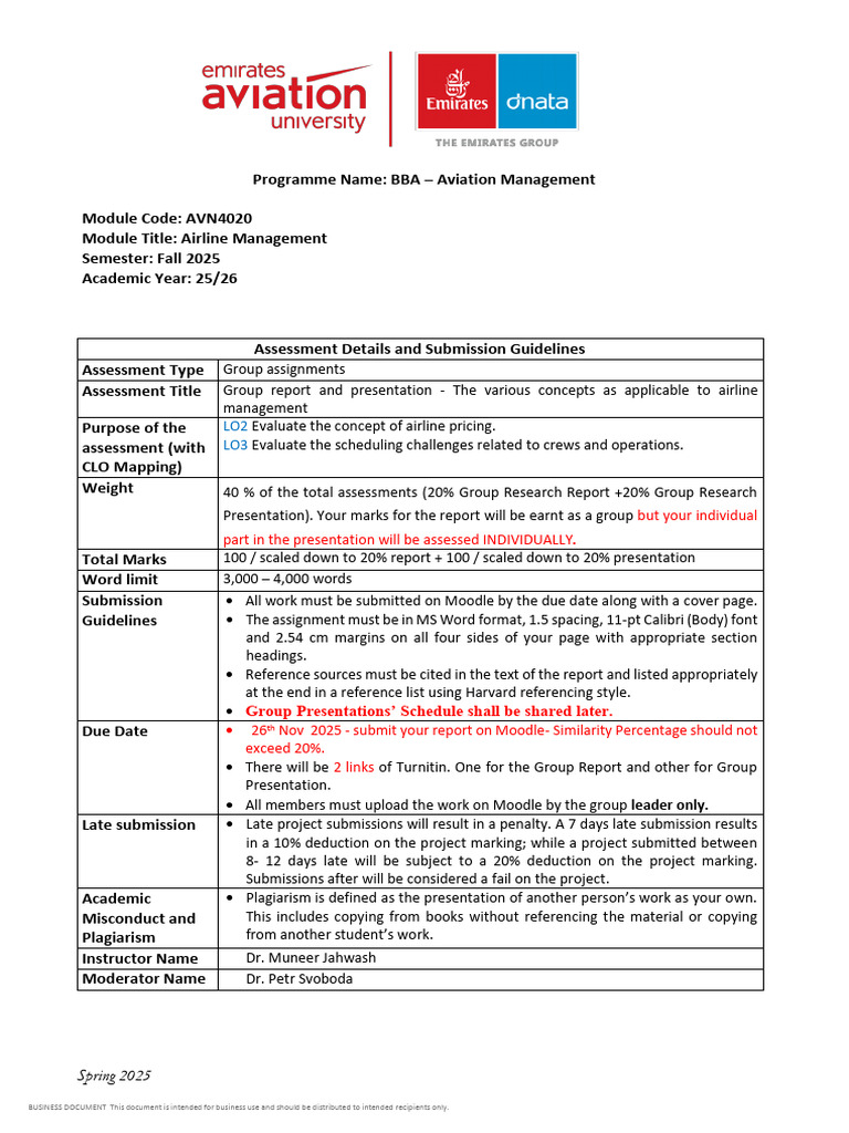Airline Management Group Project Guide | PDF | Market Segmentation ...