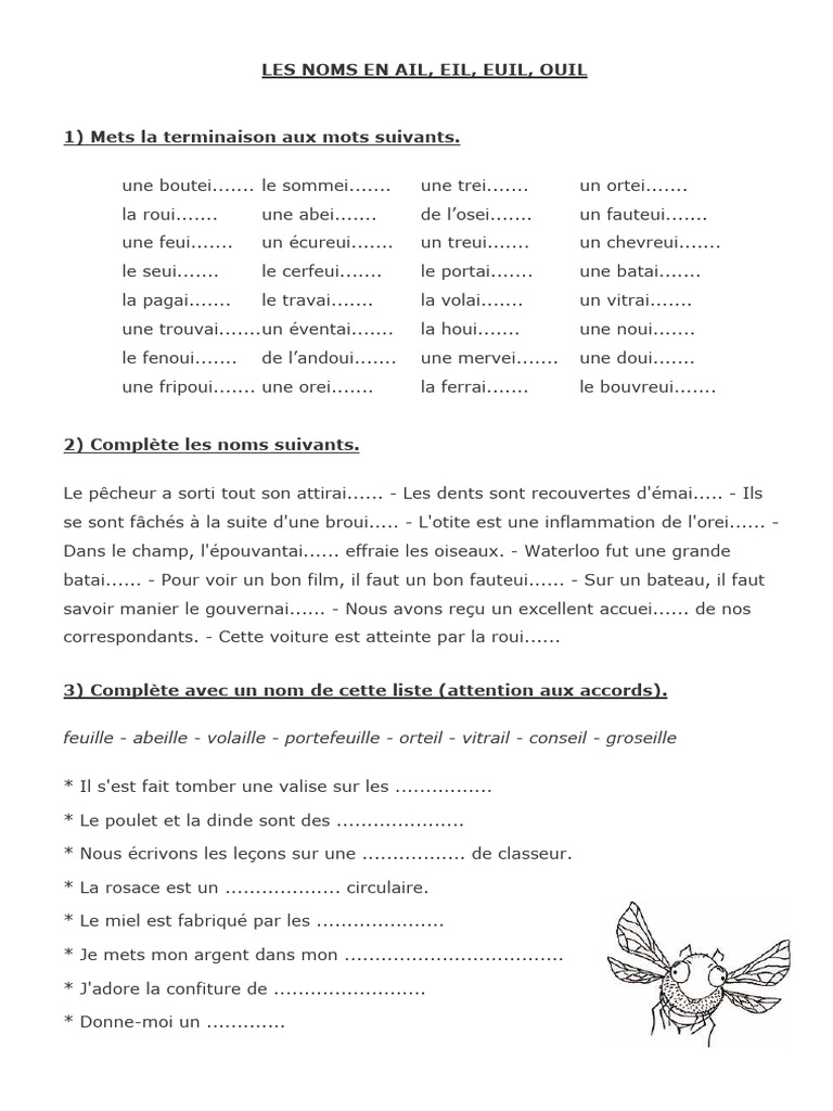 Les Noms en Ail, Eil, Euil, Ouil | PDF