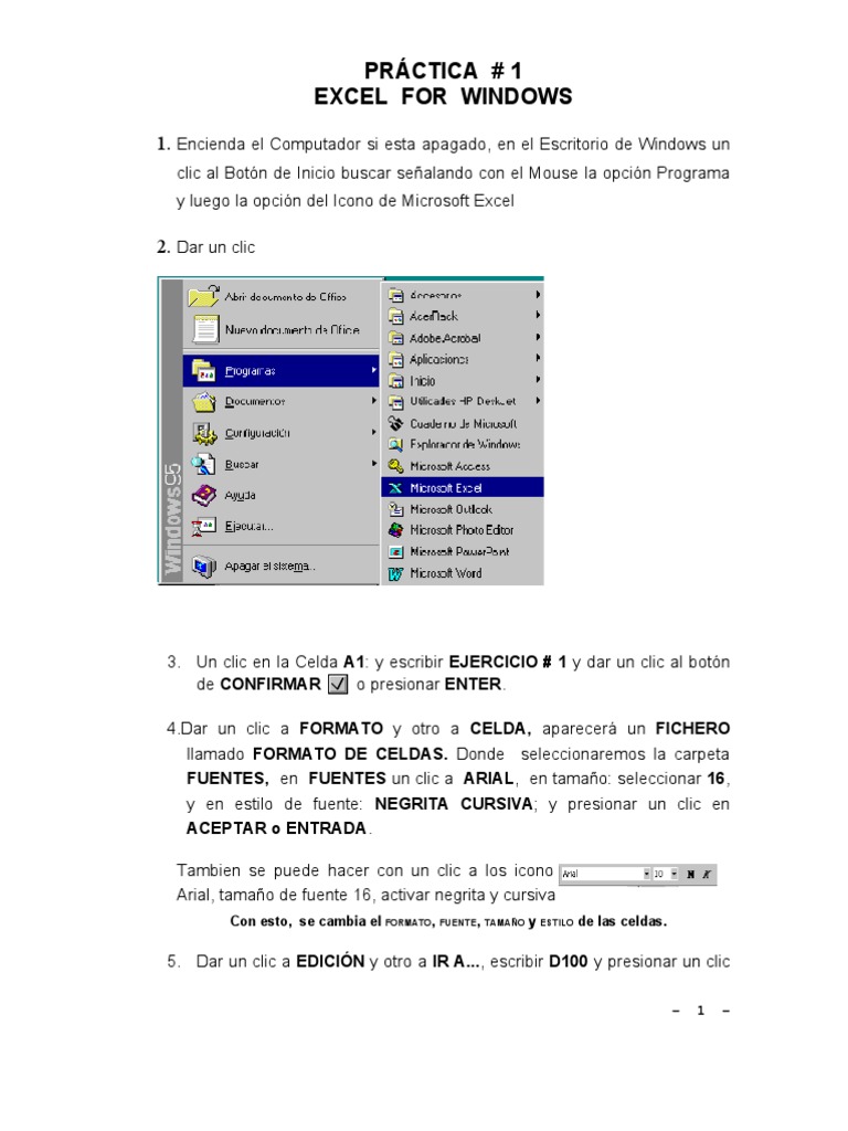 Guia de Excel para Office 95 | Descargar gratis PDF | Point and Click ...