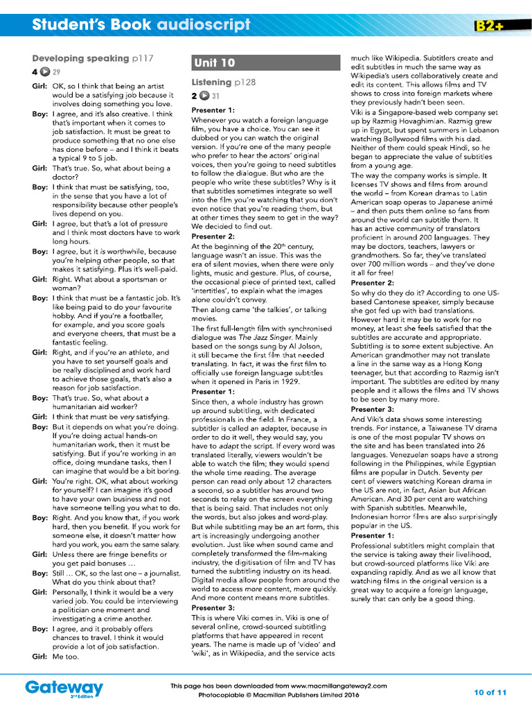 Script Unit 10 | PDF