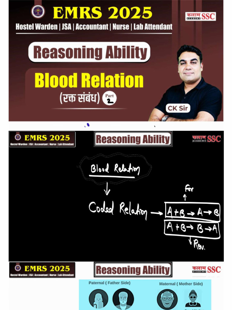 EMRS Reasoning Blood Relation - 2 | PDF