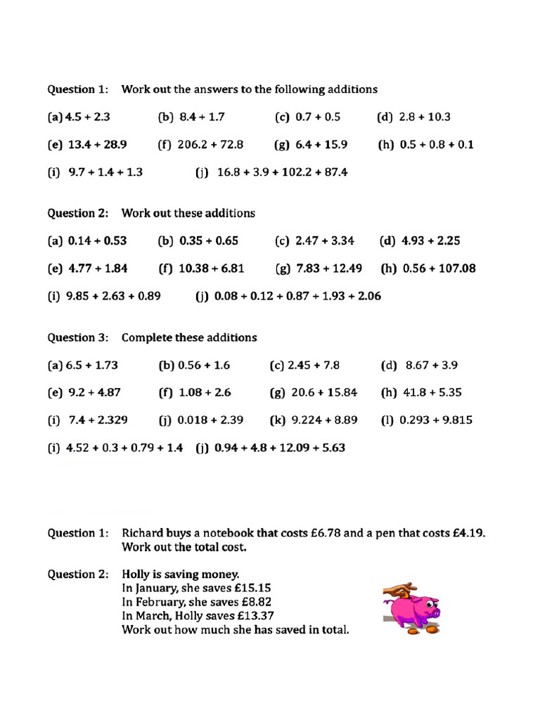 Decimal Addition | PDF