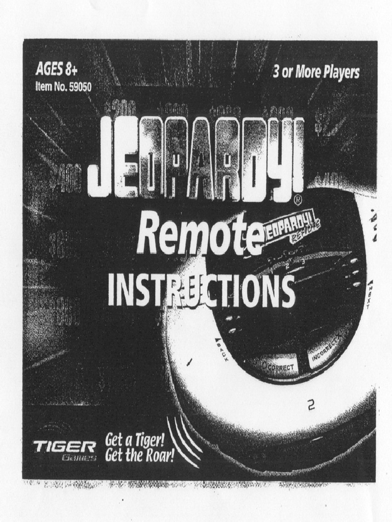 TIGER Jeopardy Remote | PDF