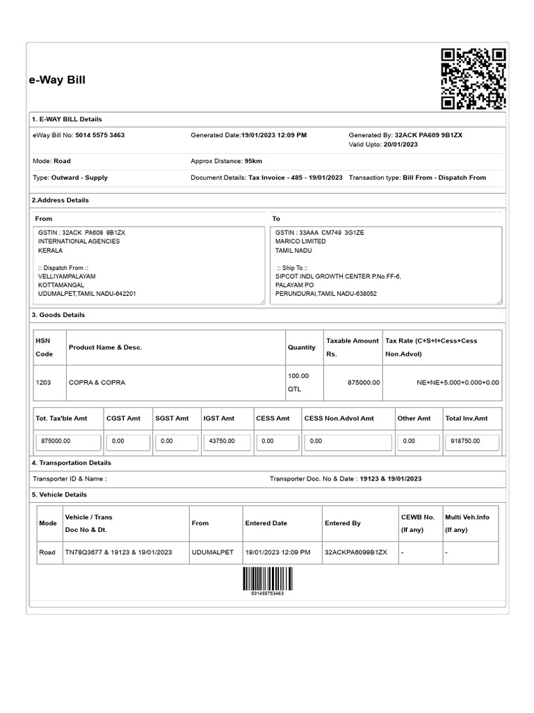 E-Way Bill System485 | PDF | Public Finance | Taxation