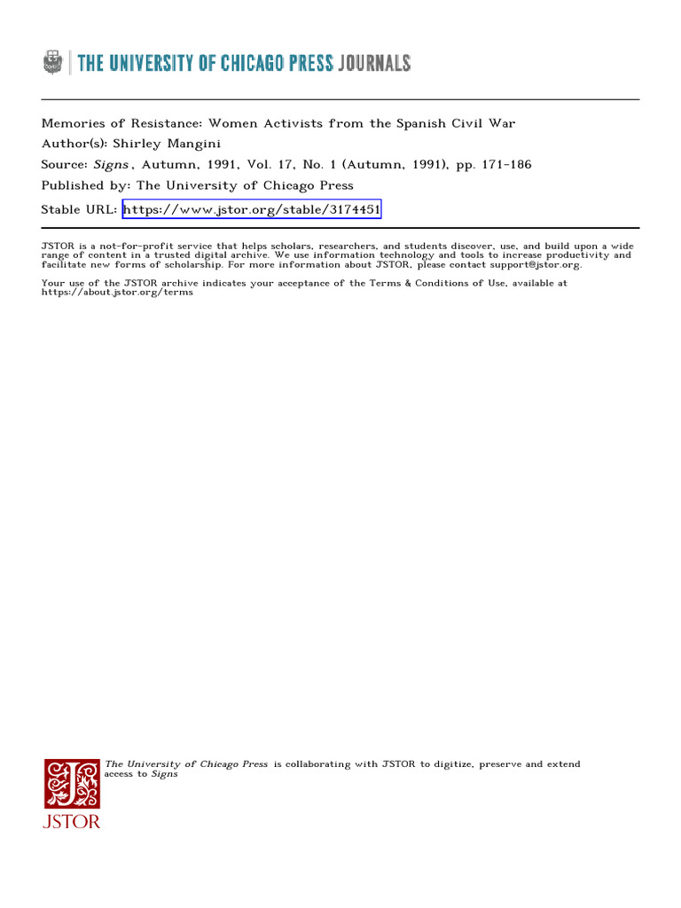 Women Activists in Spanish Civil War | PDF