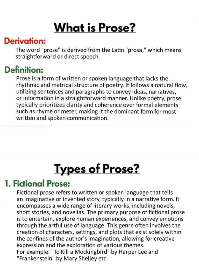 Prose in Literaure. | PDF